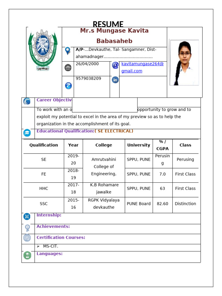 kavita resume 2 | PDF