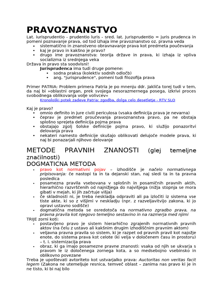 Pravoznanstvo Pravo | PDF