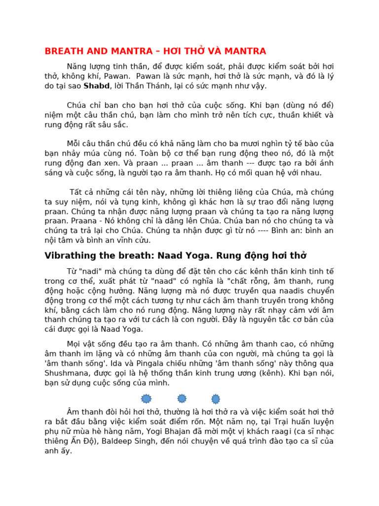 Breath and Mantra | PDF
