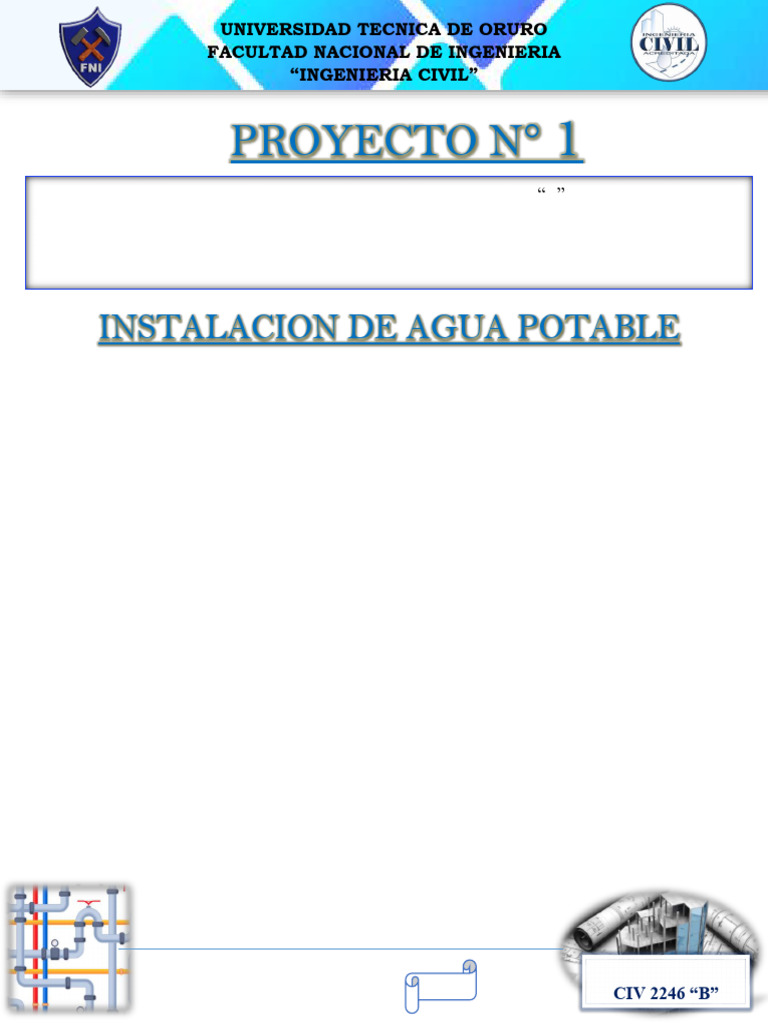 Proyecto 1. Instalacion de Agua Potable | PDF | Agua | Materiales ...
