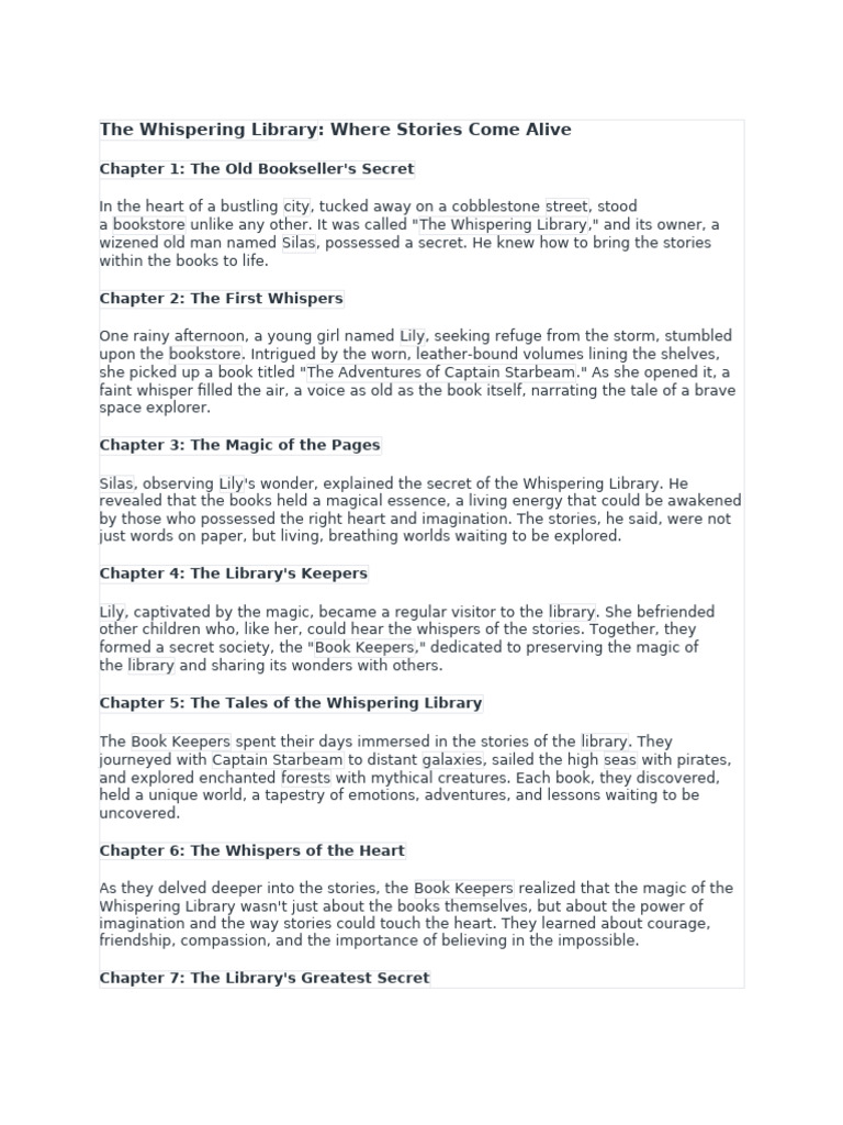 The Whispering Library's Secrets | PDF