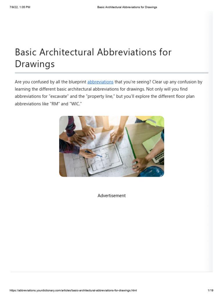 Basic Architectural Abbreviations For Drawings | PDF | Building Engineering