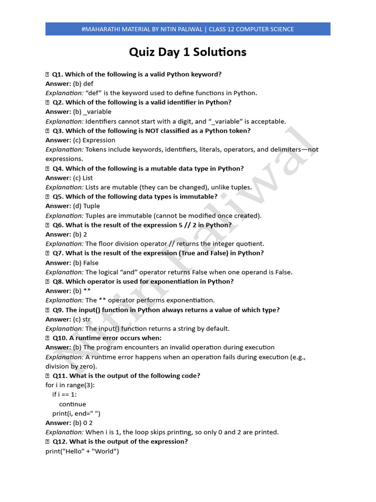 17DaysHard Day1 and Day2 Solutions by Nitin Paliwal | PDF | Computer Programming | Computing