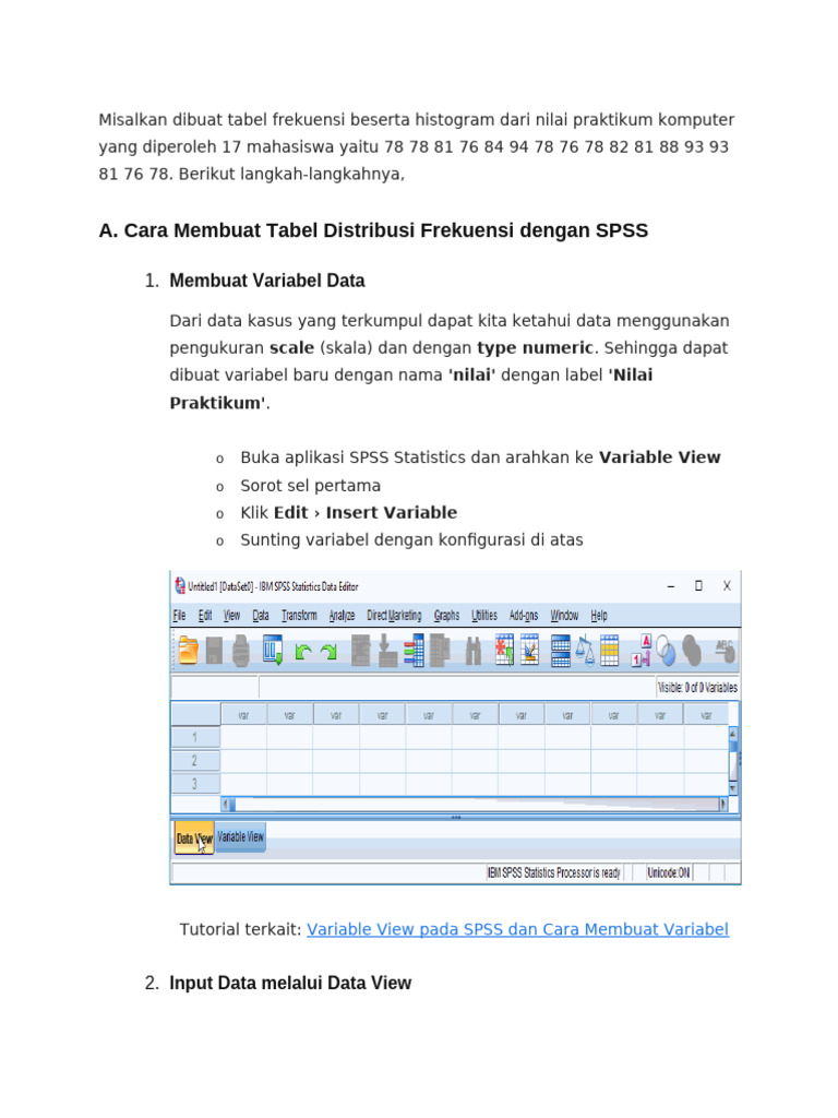 Contoh Membuat Distribusi Frekwensi Dengan SPSS | PDF