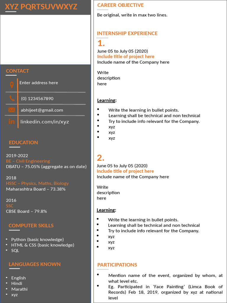Resume Format Ready 1 | PDF