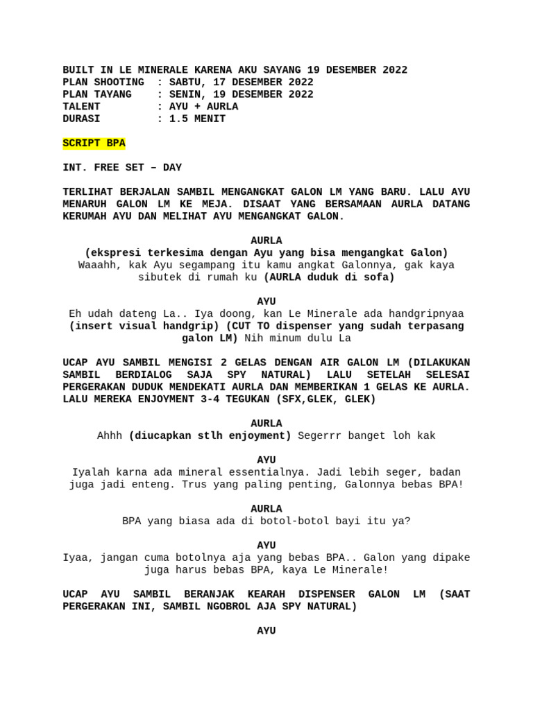 17 DES BUILT IN LE MINERALE X KARENA AKU SAYANG V1 | PDF