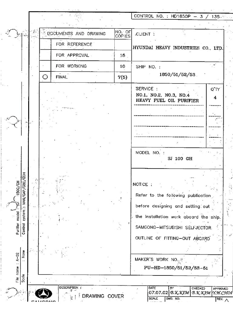 HFO Purifier Spare Part List | PDF