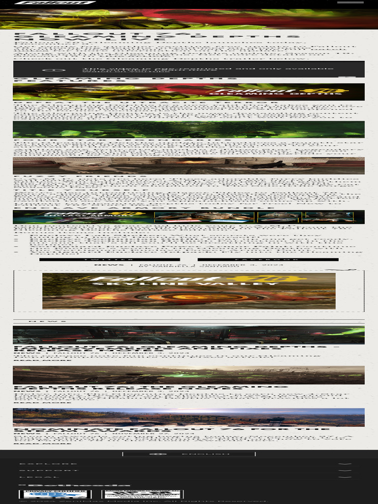 Fallout 76 Gleaming Depths Now Live | PDF | Video Games