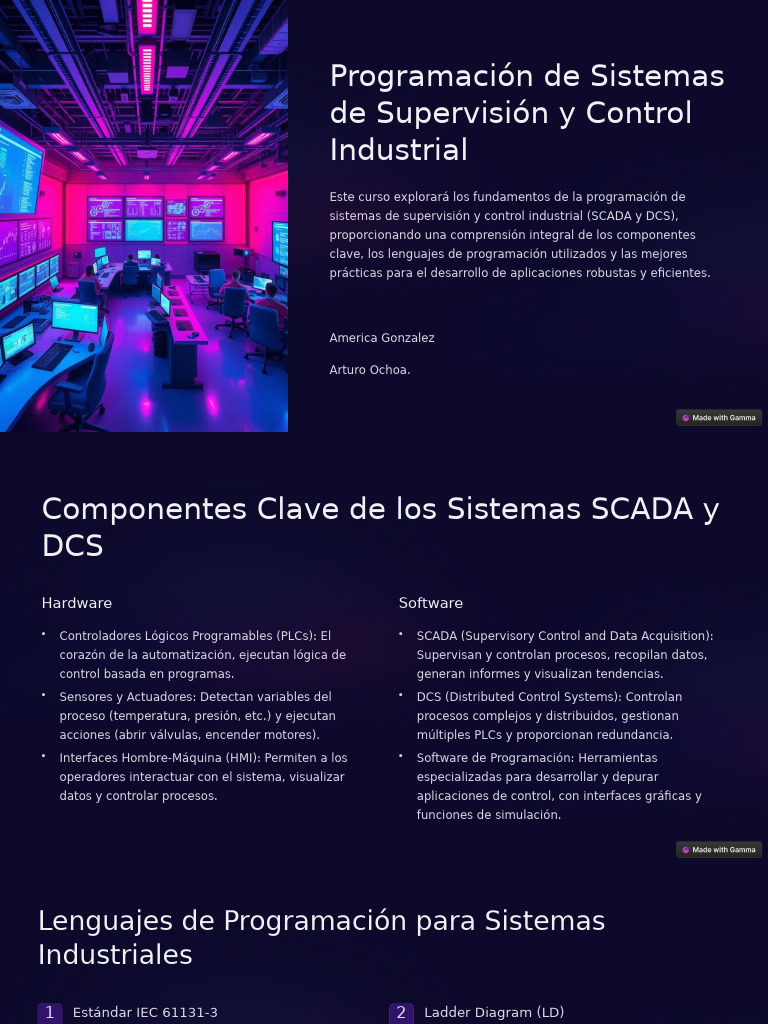 Programación de Sistemas de Supervisión y Control Industrial | PDF | Scada | Ingeniería de Sistemas