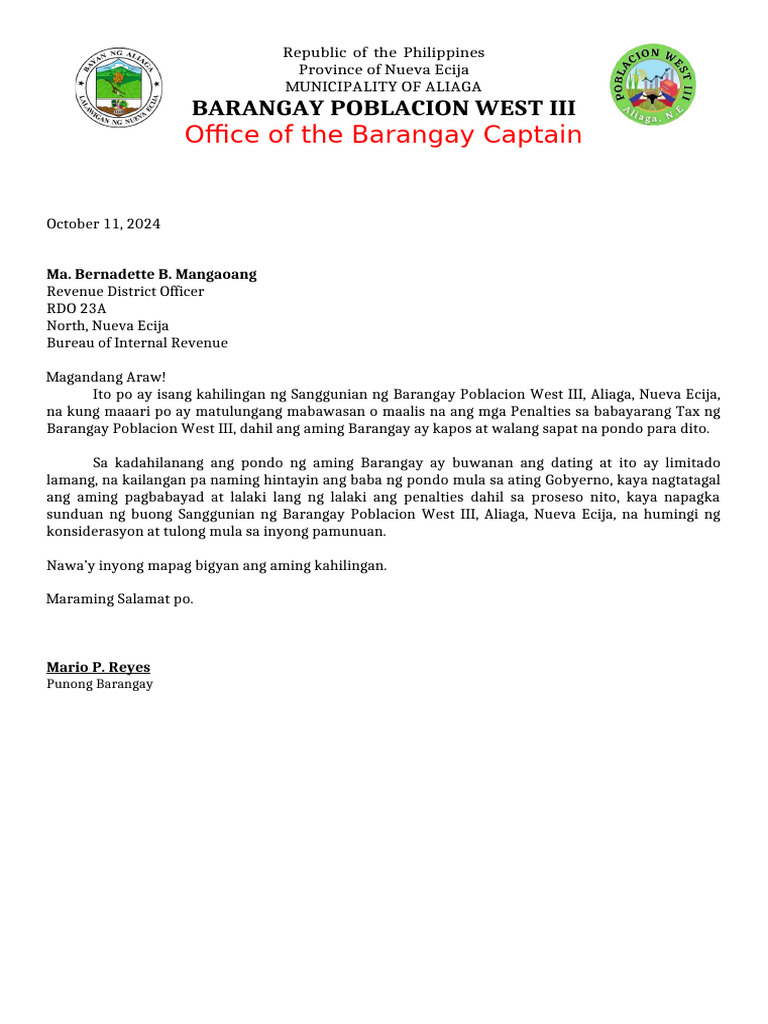 BIR Letter | PDF