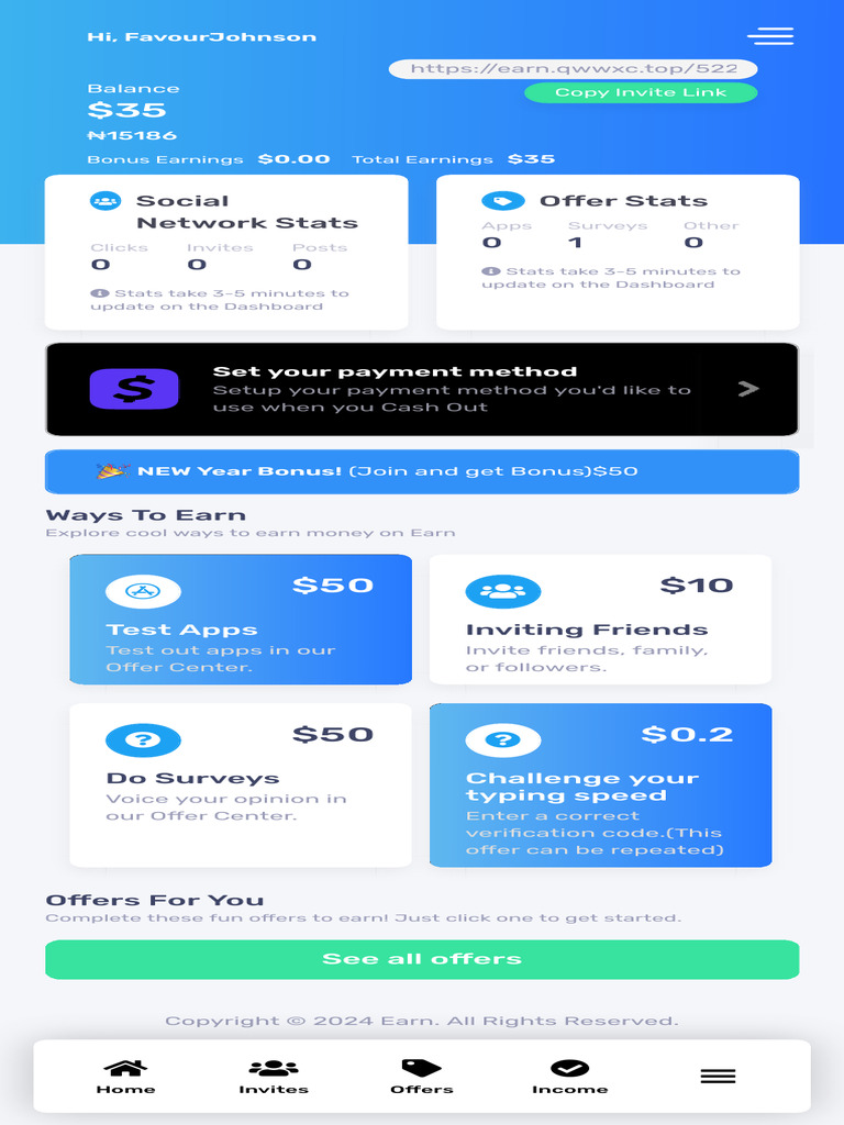 Earn App Dashboard Overview | PDF