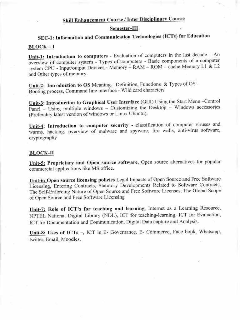 ICTs Sem3 | PDF