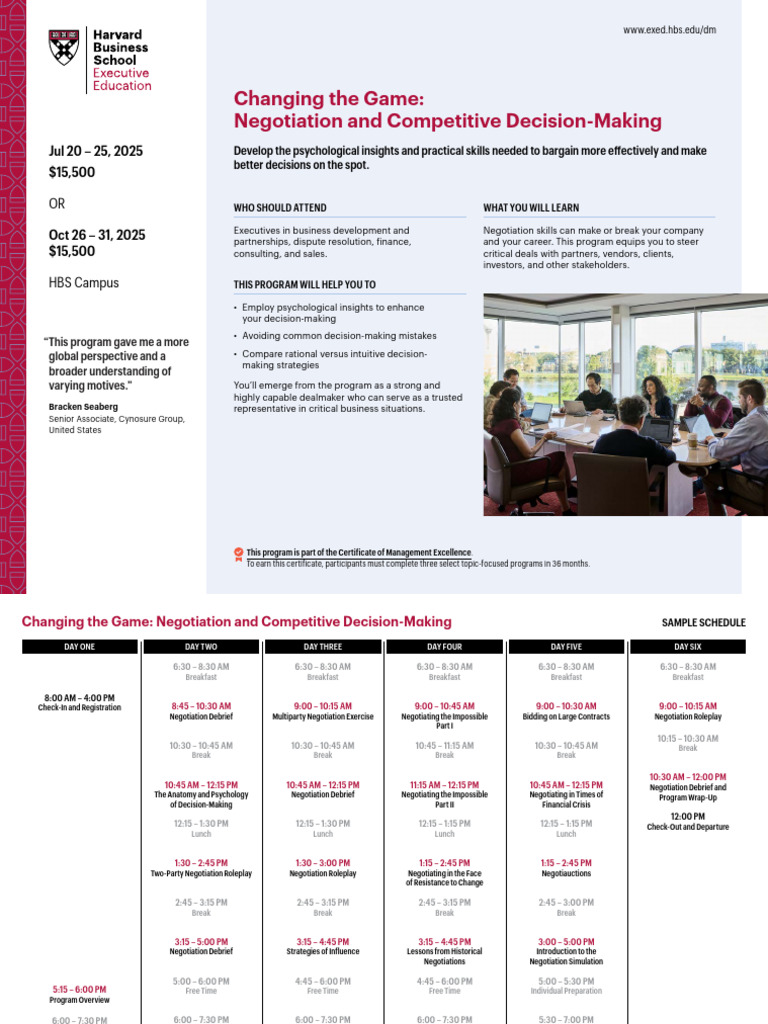 Changing Game Negotiation Competitive Decision Making Brochure | PDF ...