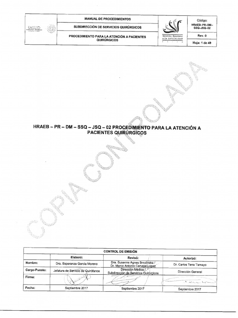 PR DM SSQ JSQ 02 PR Atencixn Pac Quirxrgicos | PDF