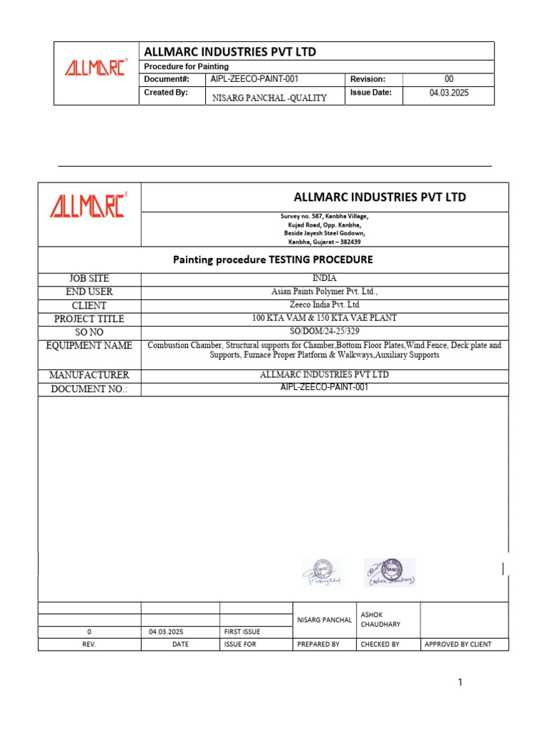 Painting Procedure | PDF | Paint | Materials