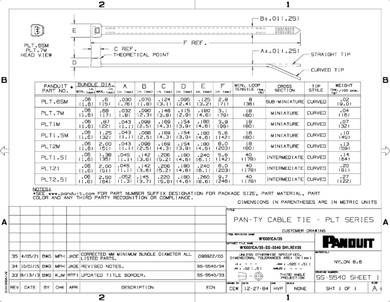 PLT Series Drawing Nylon 6.6 | PDF | Mechanical Engineering