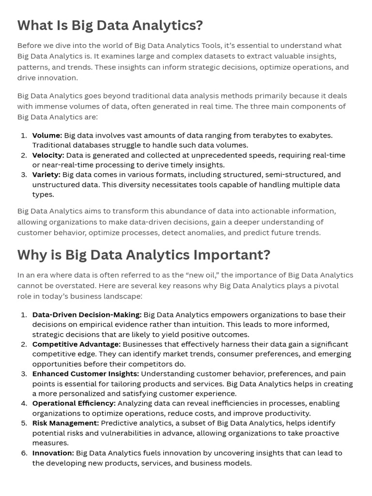 Big Data Analytics Tools, BHARATH.S (Assignment-1) | PDF | Analytics | Apache Hadoop