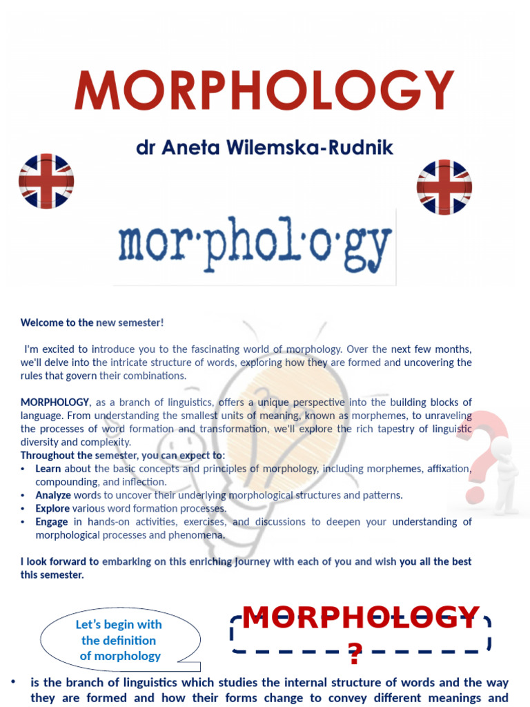 MORPHOLOGY INTRO Sem 4 | PDF | Word | Morphology (Linguistics)