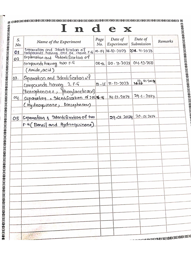 Organic Practical B.Sc. Sem 1 PDF | PDF