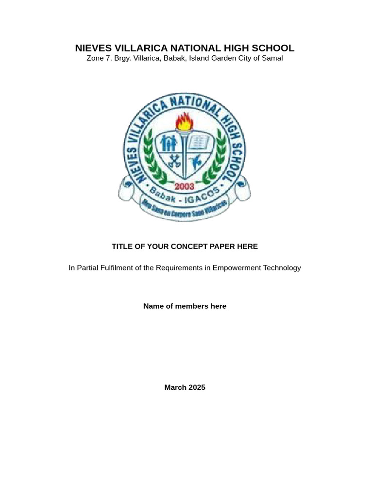 Format For Concept Paper | PDF