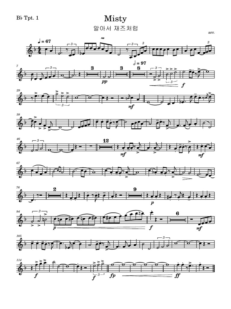 Misty B♭ Trumpet Lead Sheet | PDF