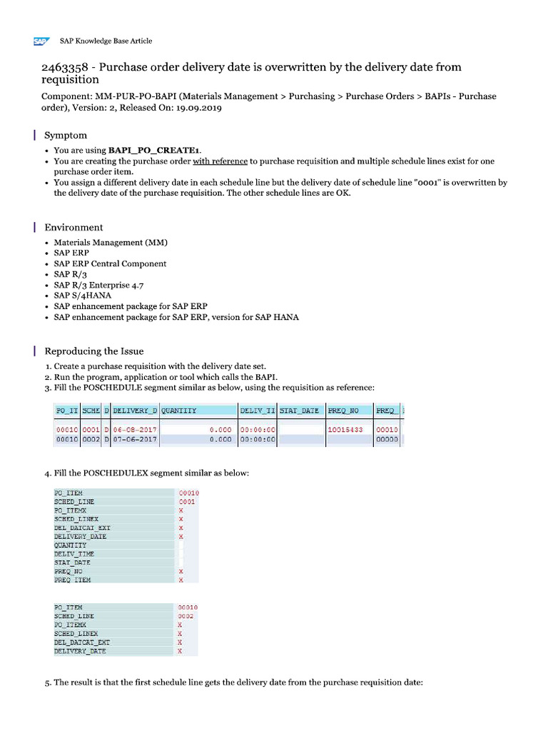 MM Sap Note | PDF