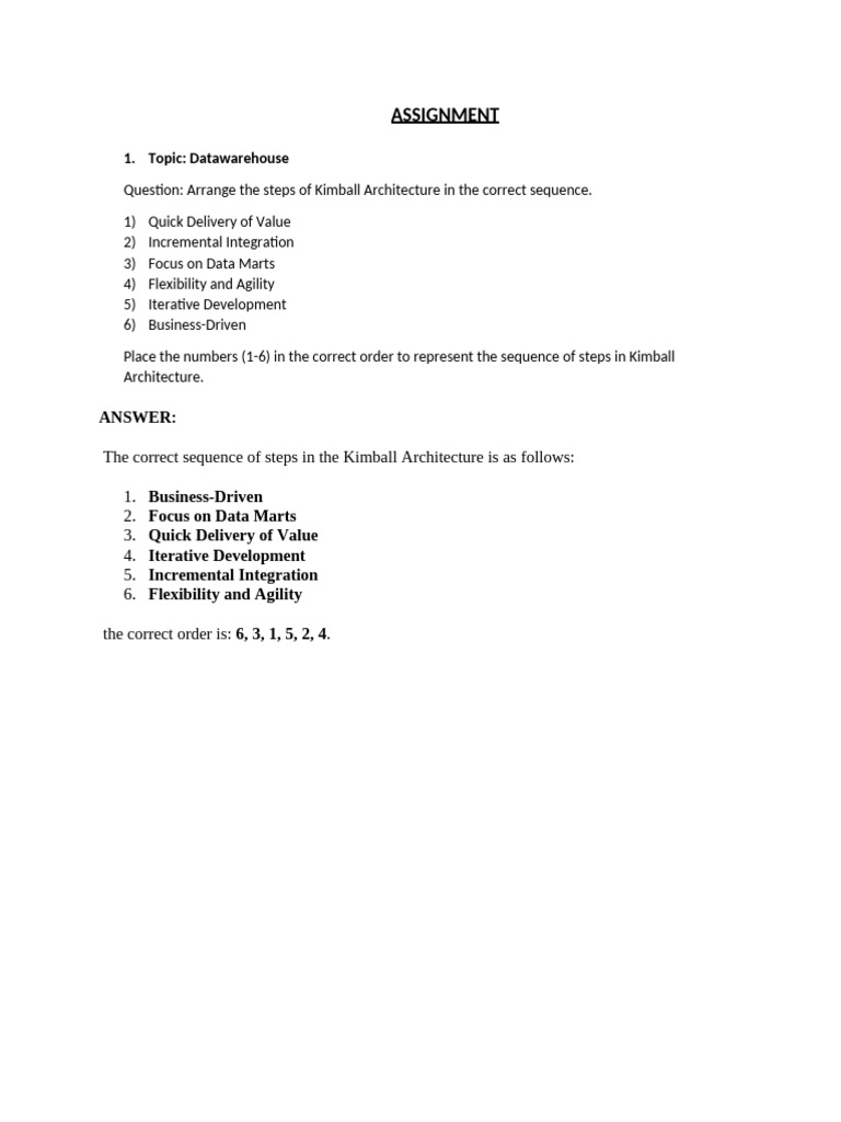 Assignments Datawarehouse Architecture | PDF