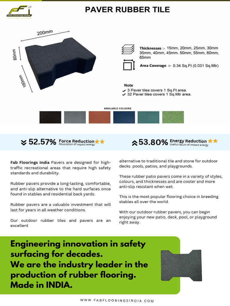 Durable Rubber Pavers for High-Traffic Areas | PDF