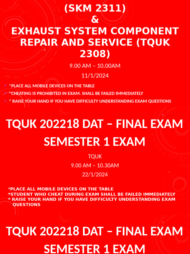 Exam Front Screen | PDF