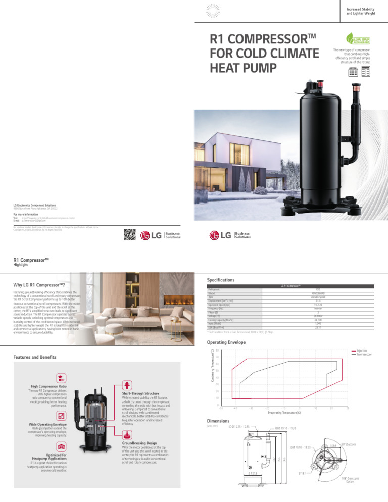 LG R1 Compressor Leaflet | PDF | Heat Pump | Air Conditioning