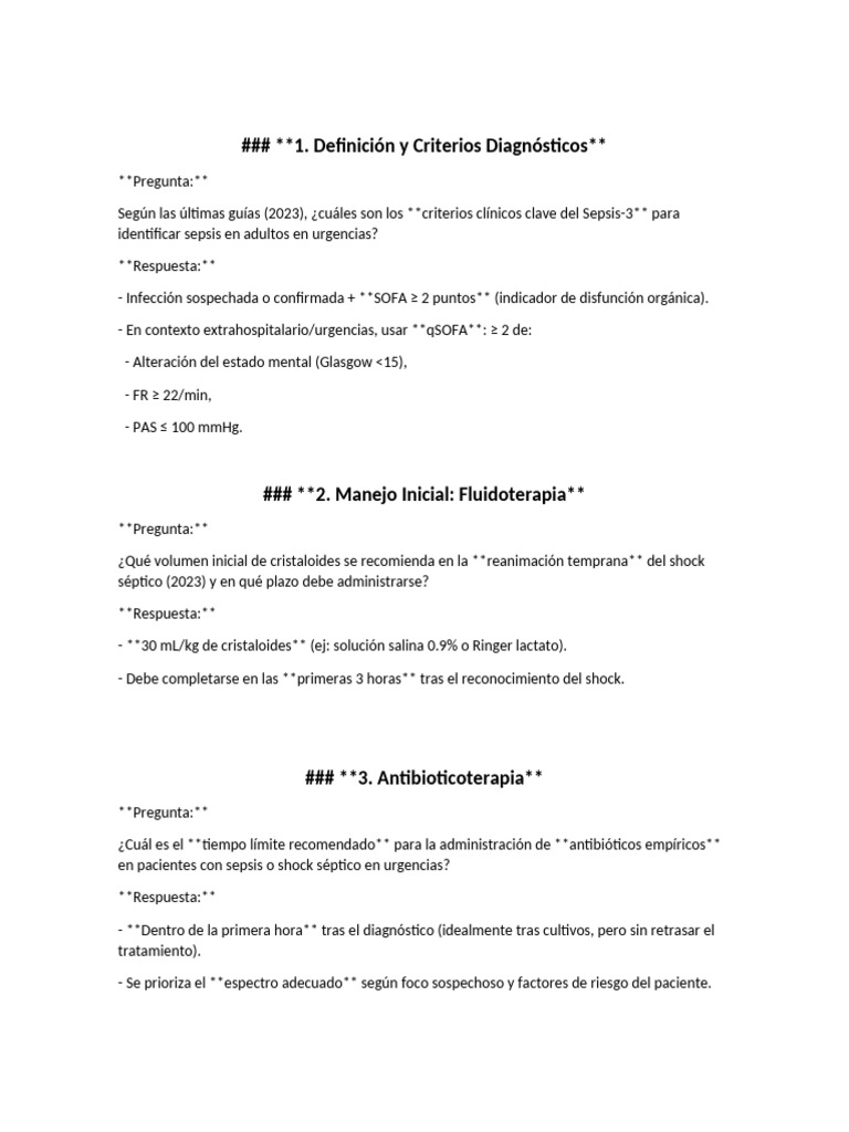 Criterios y Manejo de Sepsis 2023 | PDF | Septicemia | Enfermedades y ...