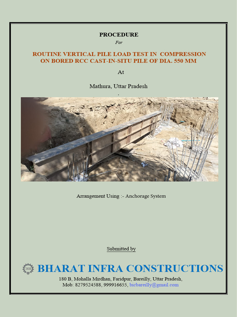 Routine Vertical Pile Load Test Procedure | PDF