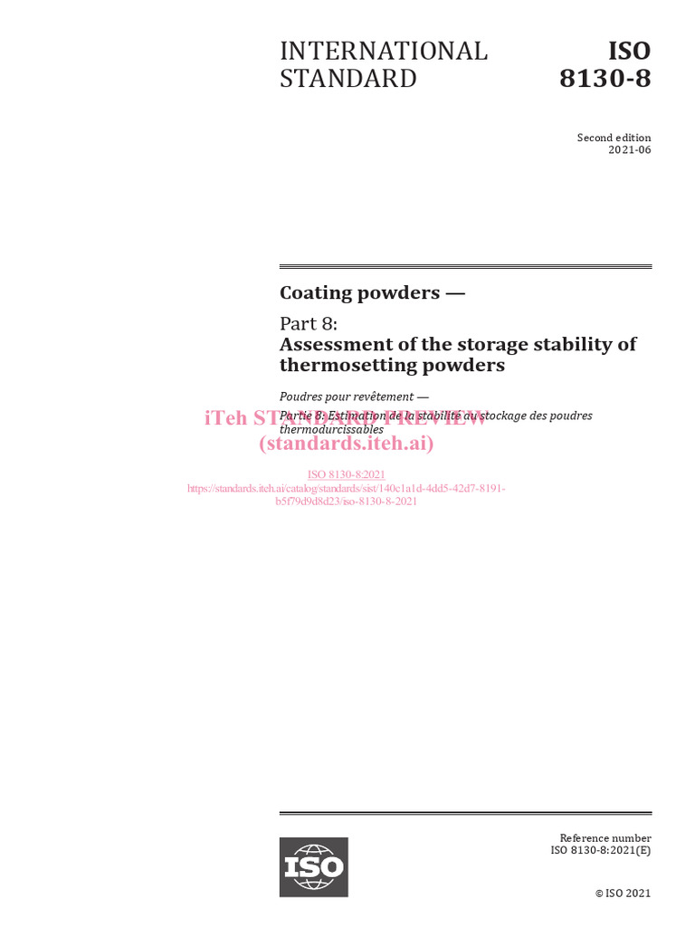 ISO-8130-8-2021 (Powder Coating) | PDF | International Organization For ...