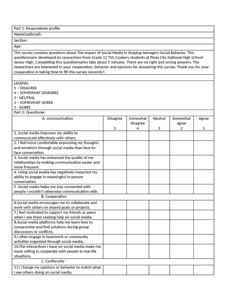 SURVEY (1) | PDF | Social Media | Popular Culture & Media Studies