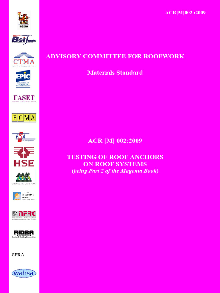 ACR Magenta Book Part 2 Test Methods August 2009 | PDF | Anchor | Force