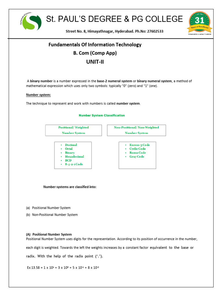 FIT Unit 2 Computer Arithmetic & Storage Fundamentals | PDF | Random Access Memory | Computer ...