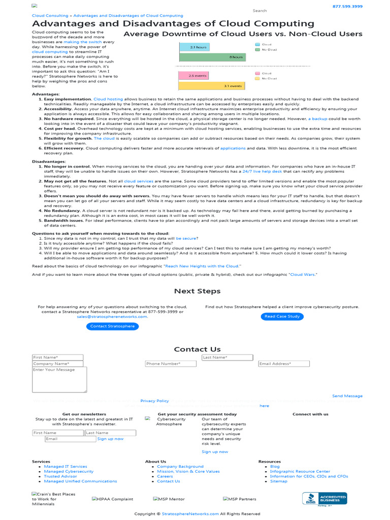 Advantages and Disadvantages of Cloud Computing | PDF | Cloud Computing | Computer Security