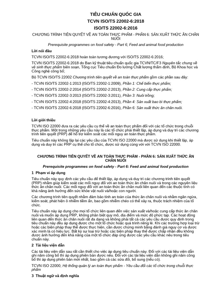 ISO TS22002-6 2018 Feed Manufacturing | PDF