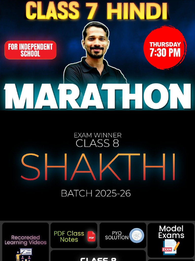 Exam Winner Class 7 Hindi Marathon Yt Live Notes | PDF