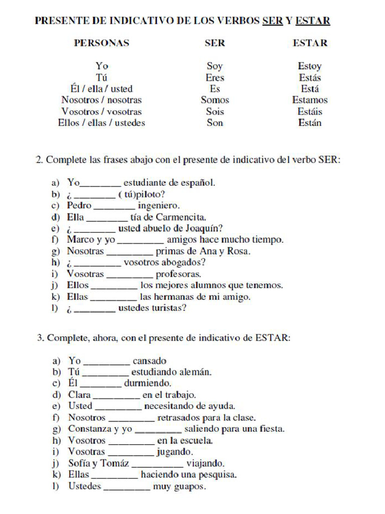 Verbos Ser Estar | PDF