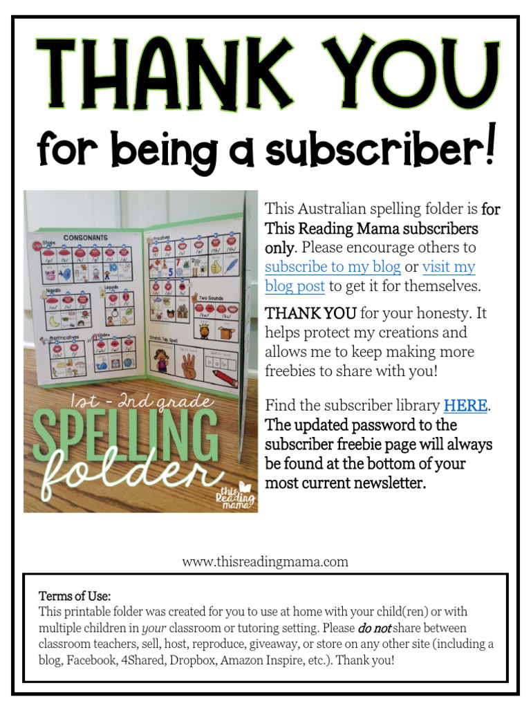 Spelling Folder | PDF