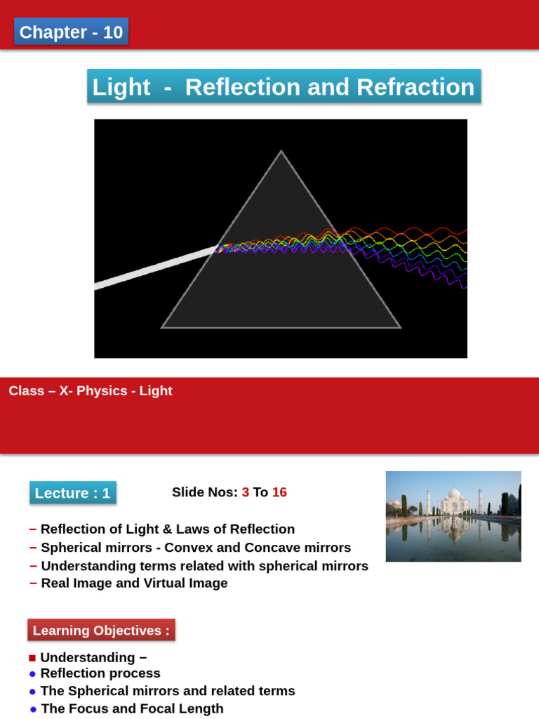 Light-Reflection & Refraction-X-2013 | PDF | Mirror | Sphere
