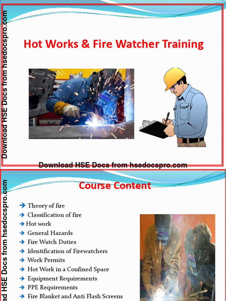 Hot Work and Fire Watch Traning | PDF | Fires | Personal Protective Equipment
