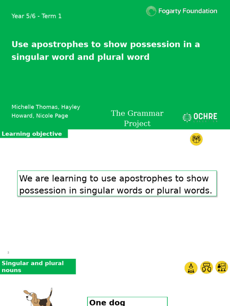 2. SYNyr5-6t1 Apostrophes - Singular and Plural | PDF | Plural ...