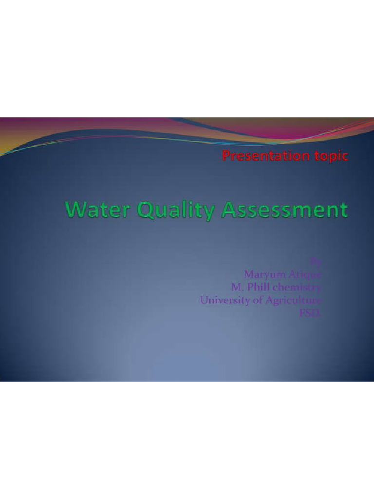 Water Pollution and Water Quality Assessment | PDF