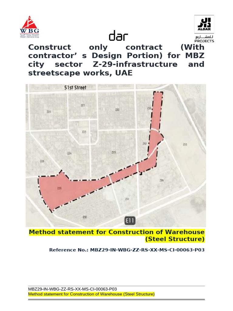 MS - 00063 Rev03 - Method Statement For Construction of Warehouse | PDF ...