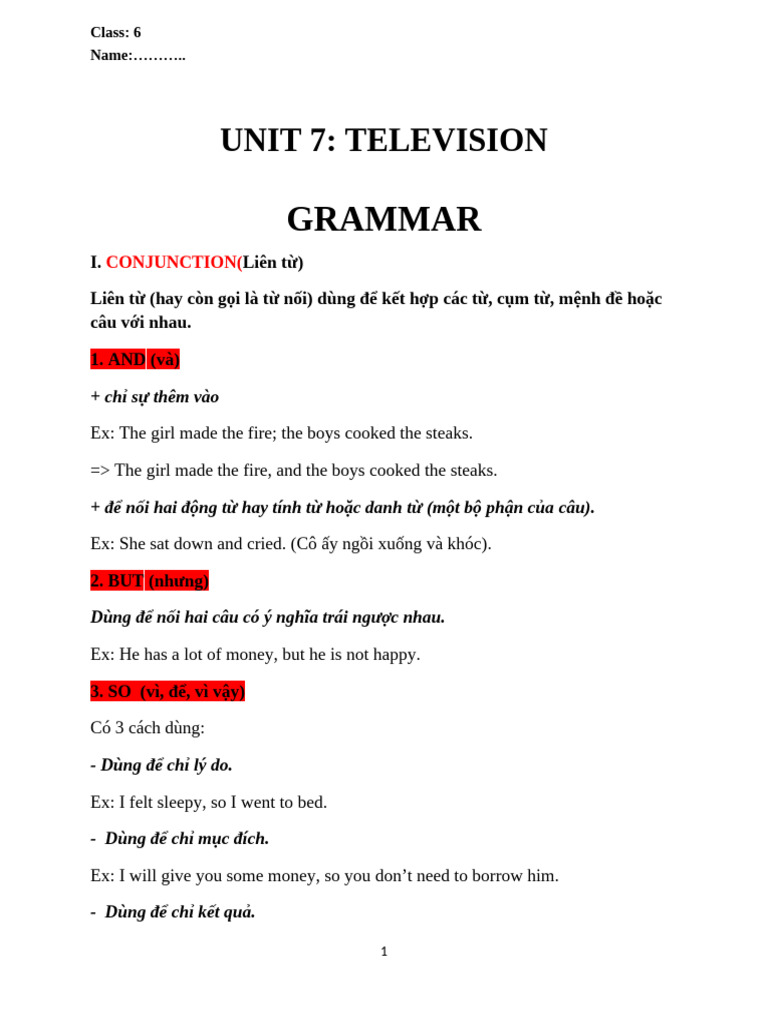 GRAMMAR UNIT 7 | PDF