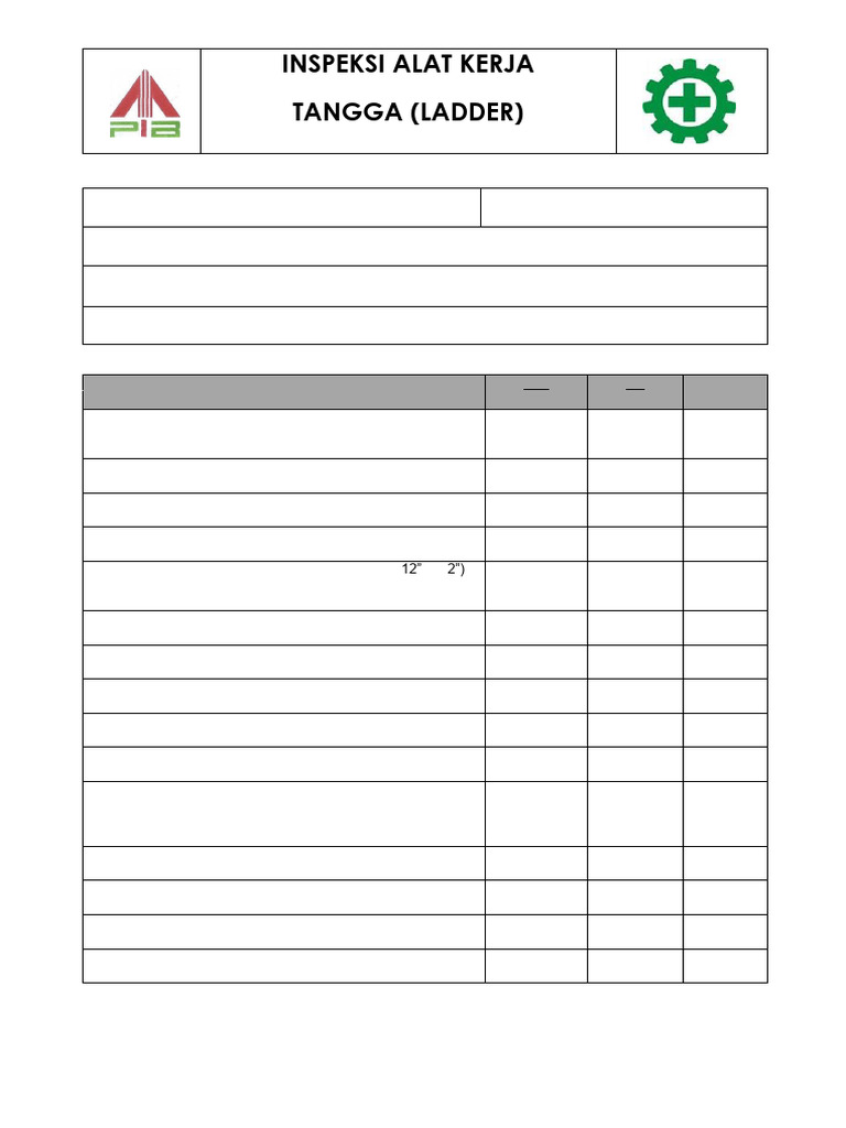 Inspeksi Keselamatan Tangga Kerja | PDF