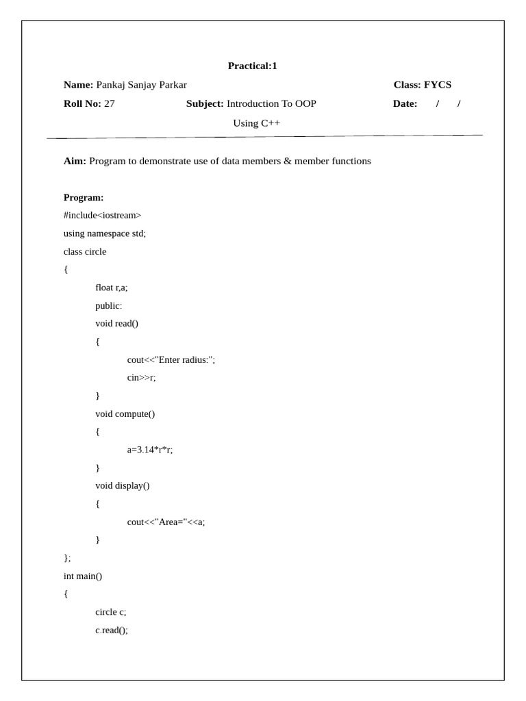 Practical No 1 Documentation | PDF