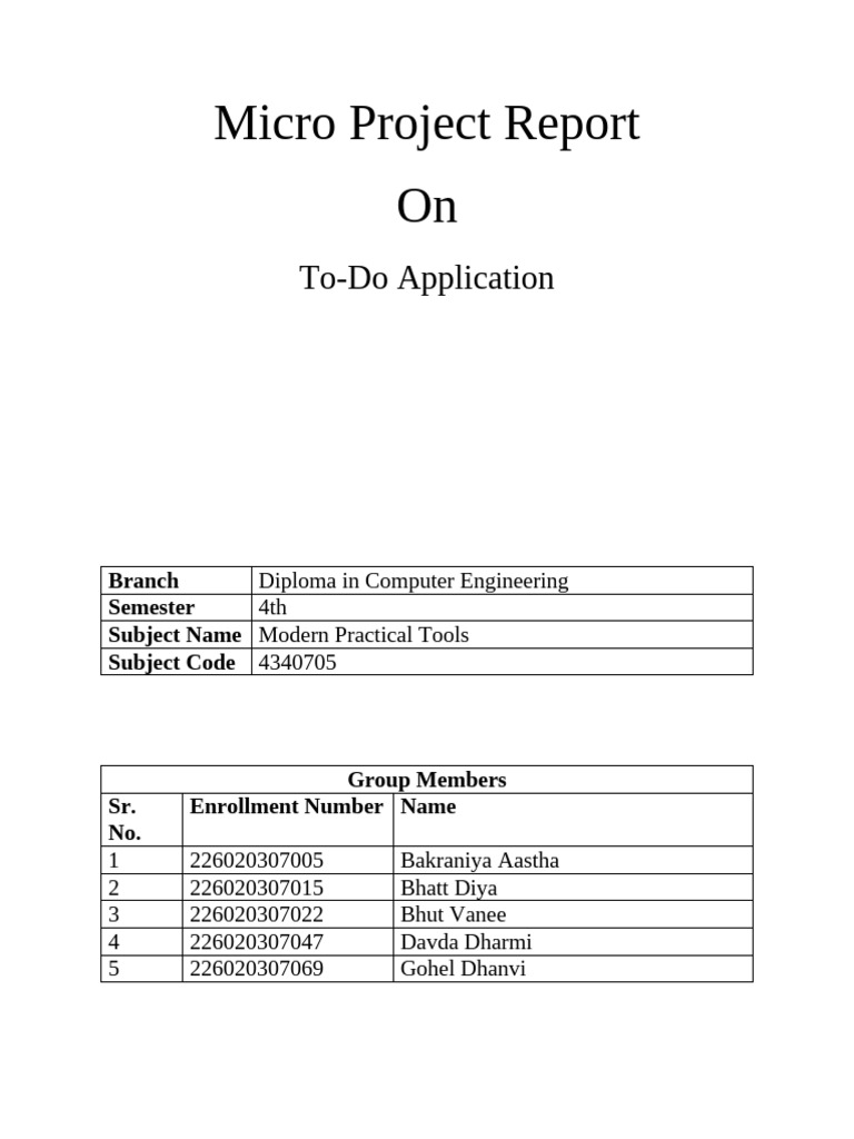 MPT Micro Project Report Format | PDF | Usability | Software